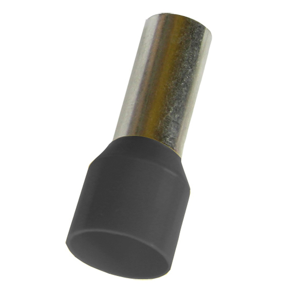 16 AWG Single Wire Entry Insulated Wire Ferrule, Black | SourceASI.com